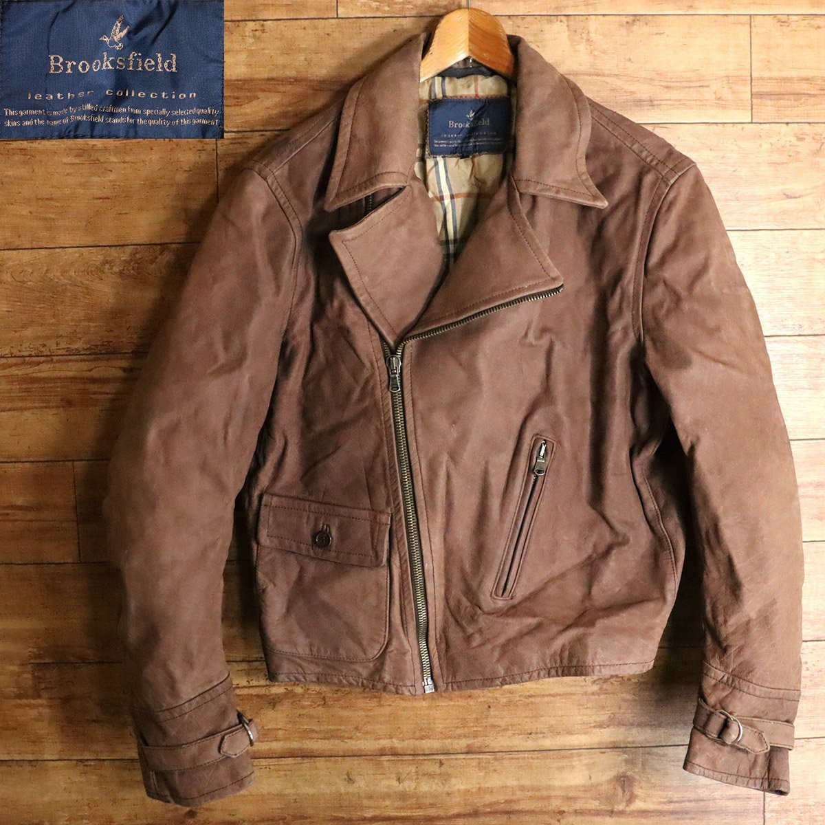 Yahoo!オークション - L5T/Y10.6-5 Brooksfield ダブルライダース 本革...