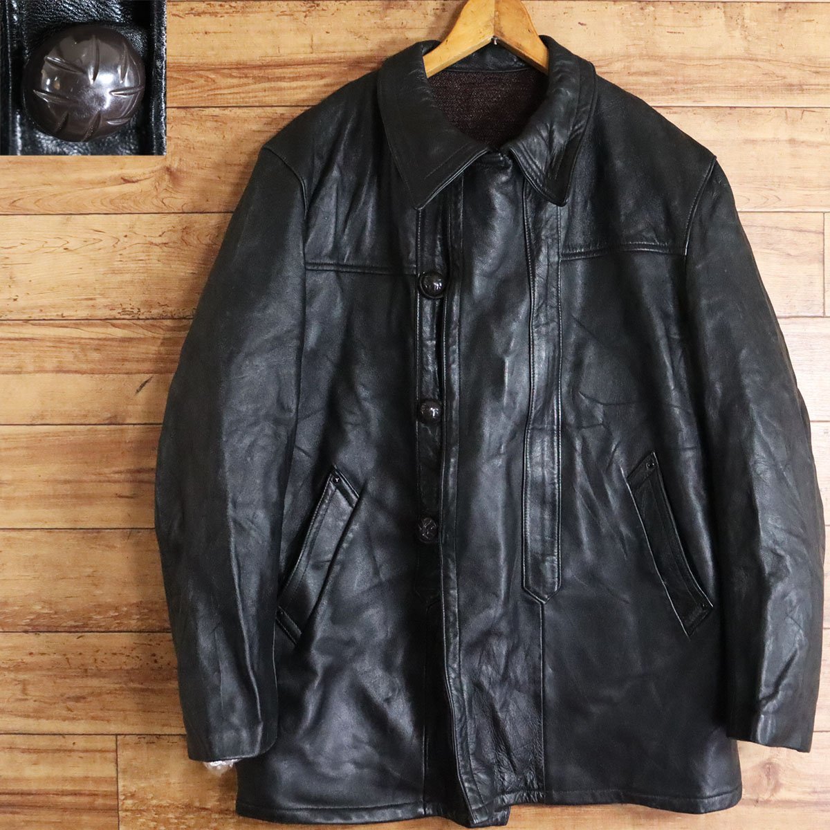 Yahoo!オークション - C9K/S7.28-2 レザージャケット 本革 革ジャン 皮...