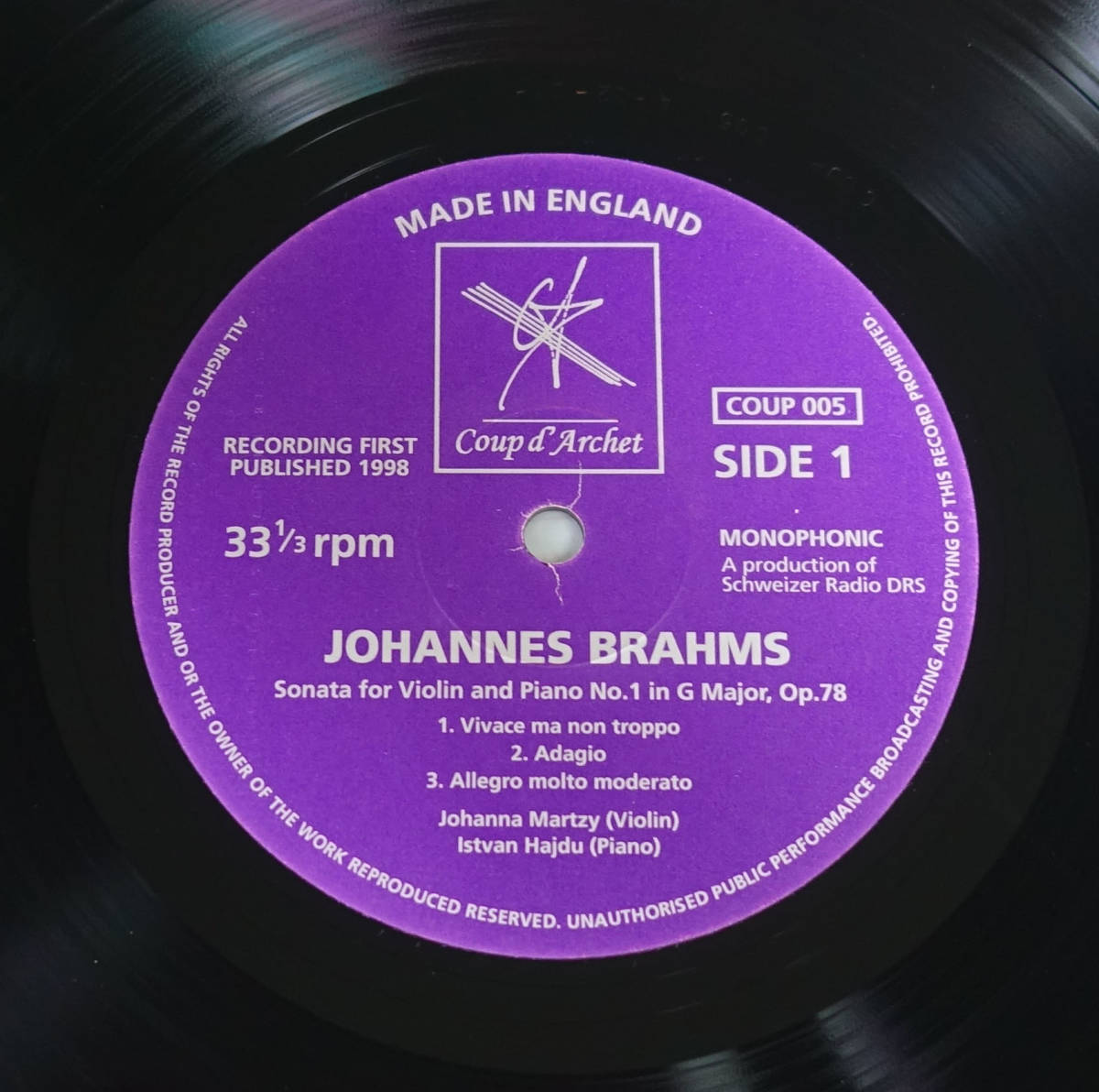 Yahoo!オークション - 極美 英Coup D’Archat COUP 005 ブラームス ヴ...