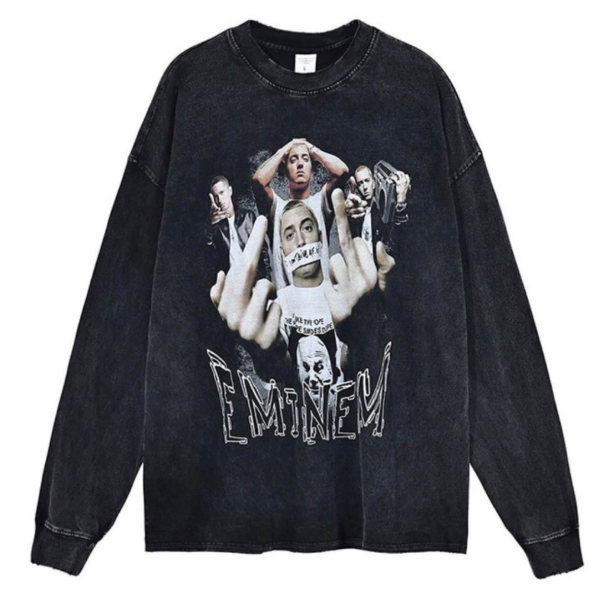 EMINEM エミネム ケミカルウォッシュ 長袖Tシャツ ロンT EMINEM エミネム ケミカルウォッシュ 長袖Tシャツ ロンT