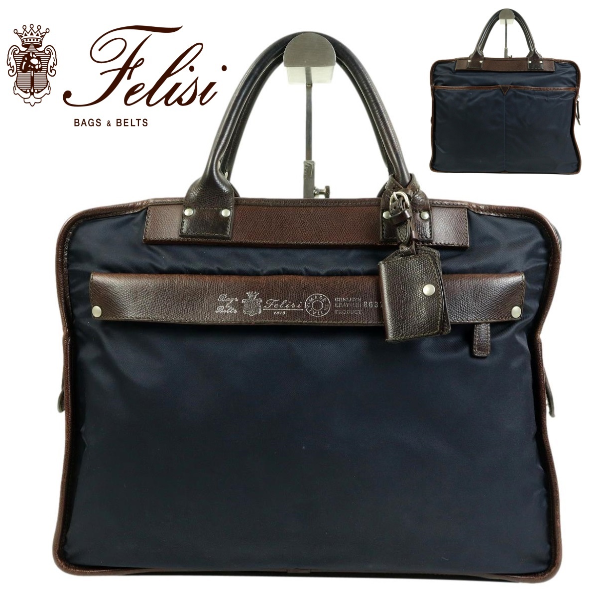 S2937 Felisi フェリージ ビジネスバッグ ブリーフケース 書類カバン レザー×ナイロン 8637/7(ブリーフケース、書類かばん)｜売買されたオークション情報、yahooの商品情報 ...