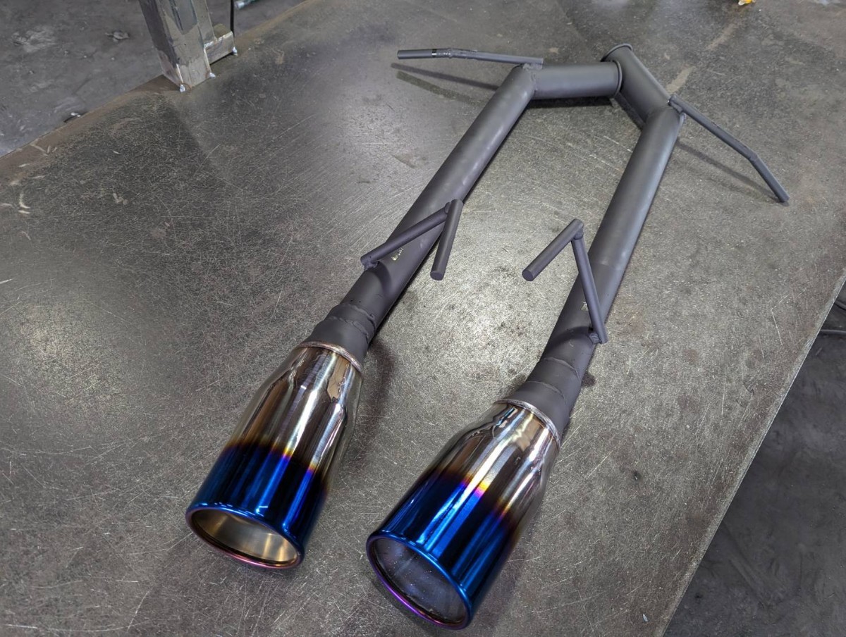 代購代標第一品牌－樂淘letao－V36スカイラインセダン！オリジナルストレートマフラー!90πチタンカラー