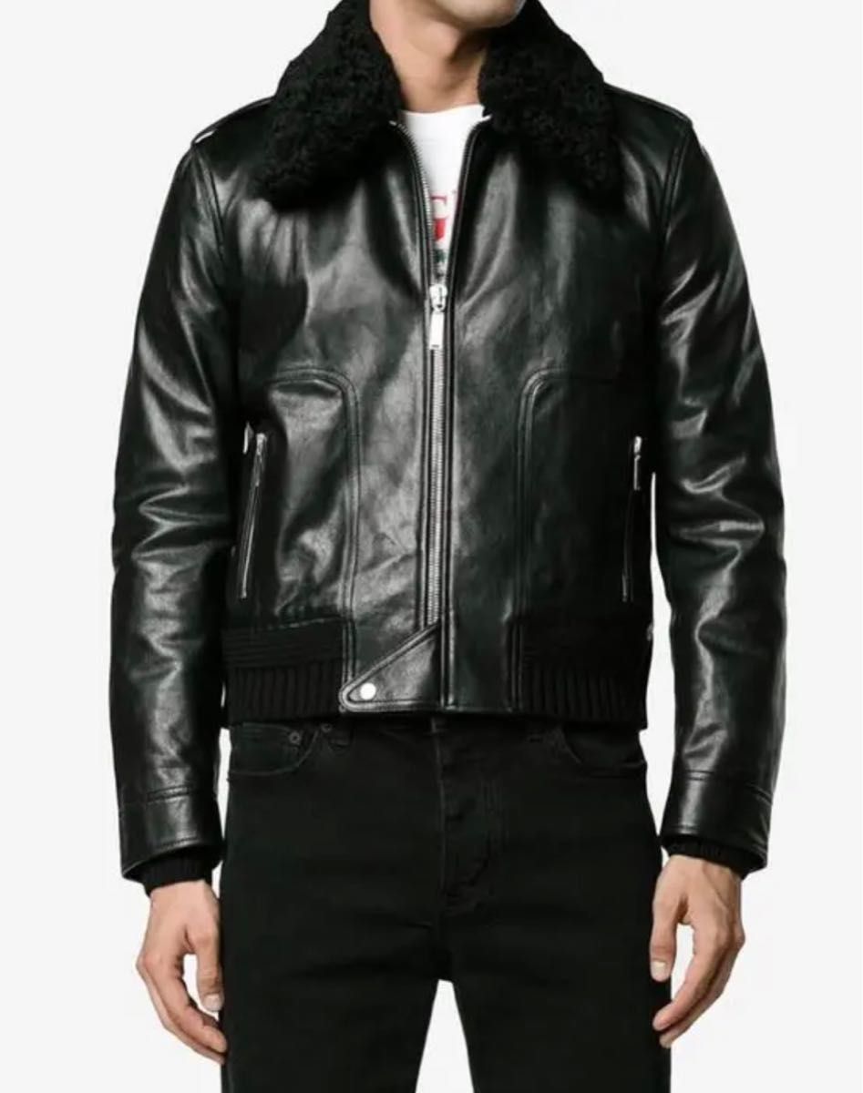 Saint Laurent フライトジャケット 羊革 レザージャケット Saint Laurent フライトジャケット 羊革 レザージャケット