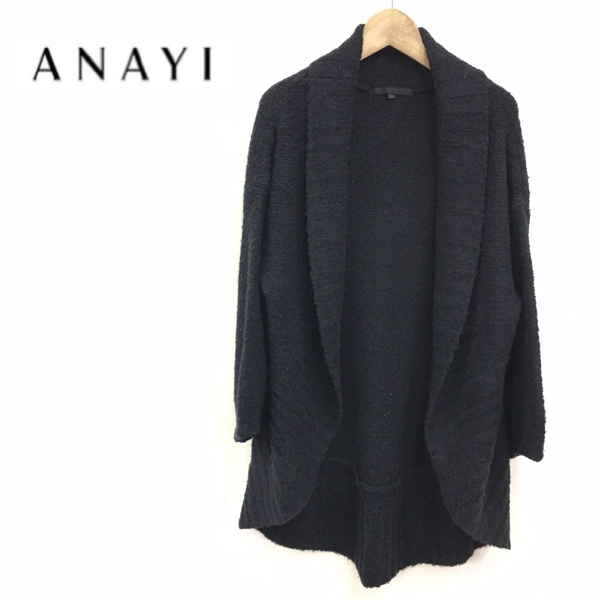 Yahoo!オークション - K2636-J ANAYI アナイ ウール混ニットカーディガ...