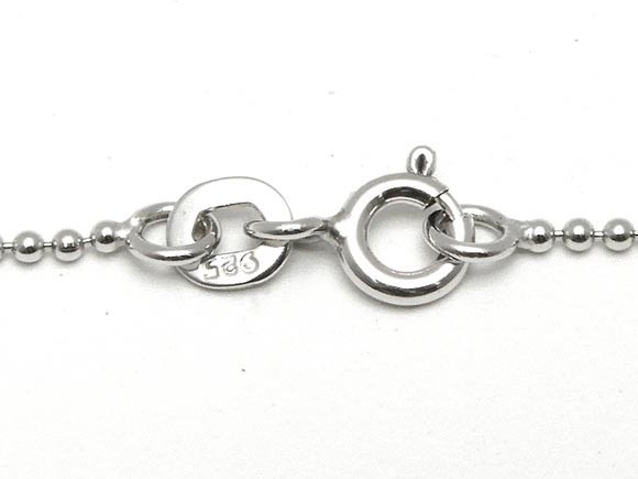 Yahoo!オークション - SILVER925 ネックレス ボールチェーン 1.2mm 50c...