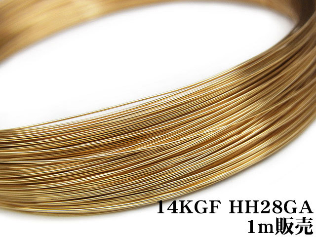 Yahoo!オークション - 14KGF ワイヤー[ハーフハード] 28GA（0.32mm）[1...