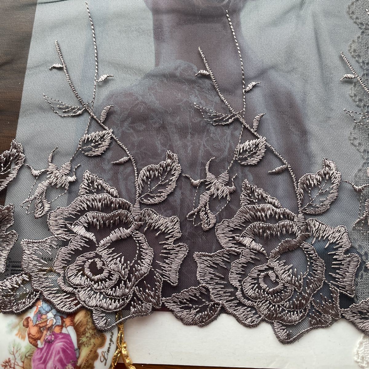 Yahoo!オークション - 1m 黒チュールレース D1-4