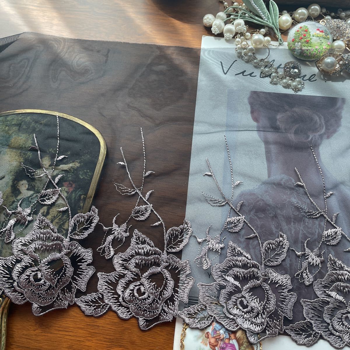 Yahoo!オークション - 1m 黒チュールレース D1-4