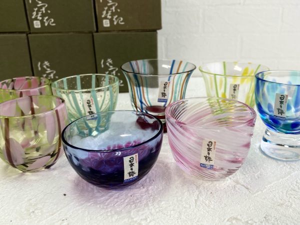 Yahoo!オークション - 未使用 KAMAY日本の詩 ぐい呑み8個 カメイガラス...