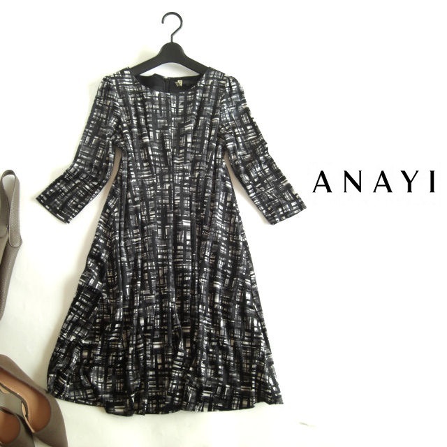 Yahoo!オークション - アナイANAYI 総柄ワンピース