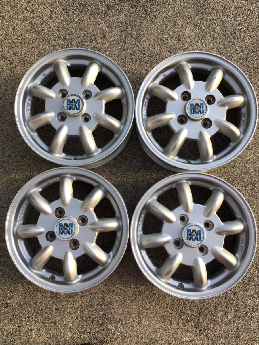 MINILITE ミニライトアルミホイール 13×4J+45 100-4H 品4本(社外品)｜売買されたオークション情報、yahooの商品情報をアーカイブ公開 - オークファン（aucfan.com）