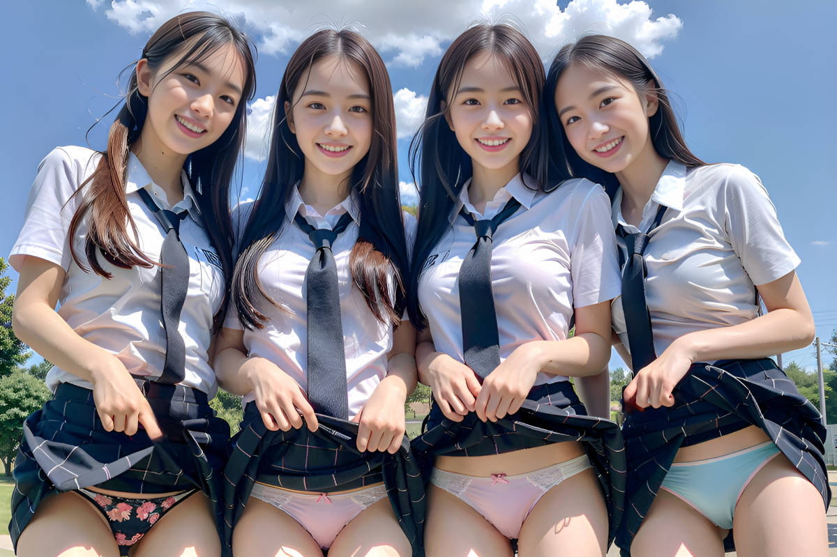 代購代標第一品牌－樂淘letao－117☆童顔清楚系制服4人っ娘のちらっ☆美少女 プレイマット デスクマット マウスパッド ラバーマット 未使用 60×40cm