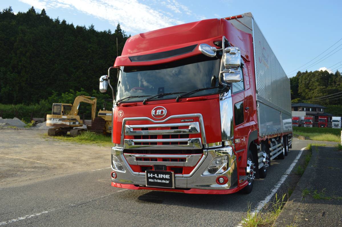 日本代購代標第一品牌【樂淘letao】－UD クオン フロントバイザー（FRP:ポイントカーボン） 架装ユーロ H-LINEブランド