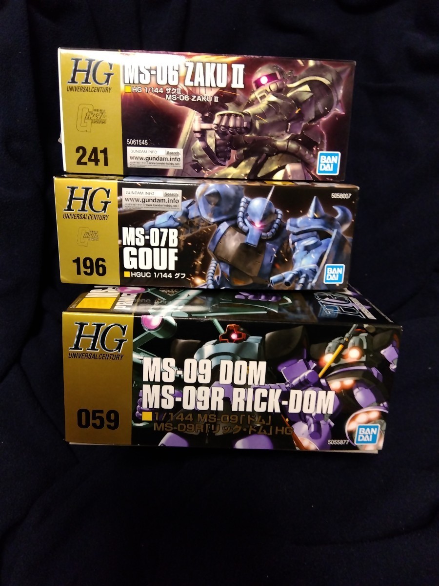 Yahoo!オークション - ジオン軍 HGUC 3体 No.059 1/144 MS-09ドム/No.1...