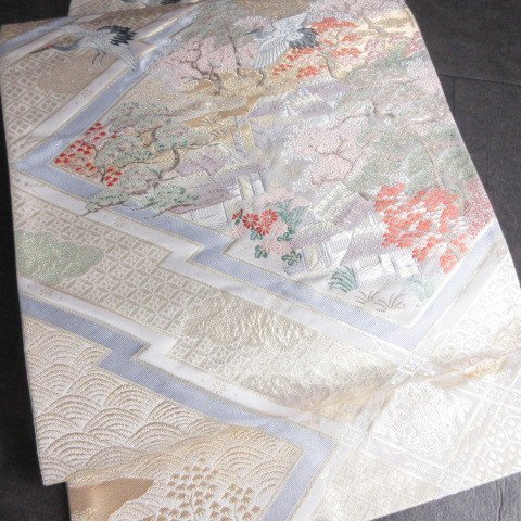 Yahoo!オークション - 3720 九百錦 松皮稚苑紋 鶴模様 袋帯 ひまわり