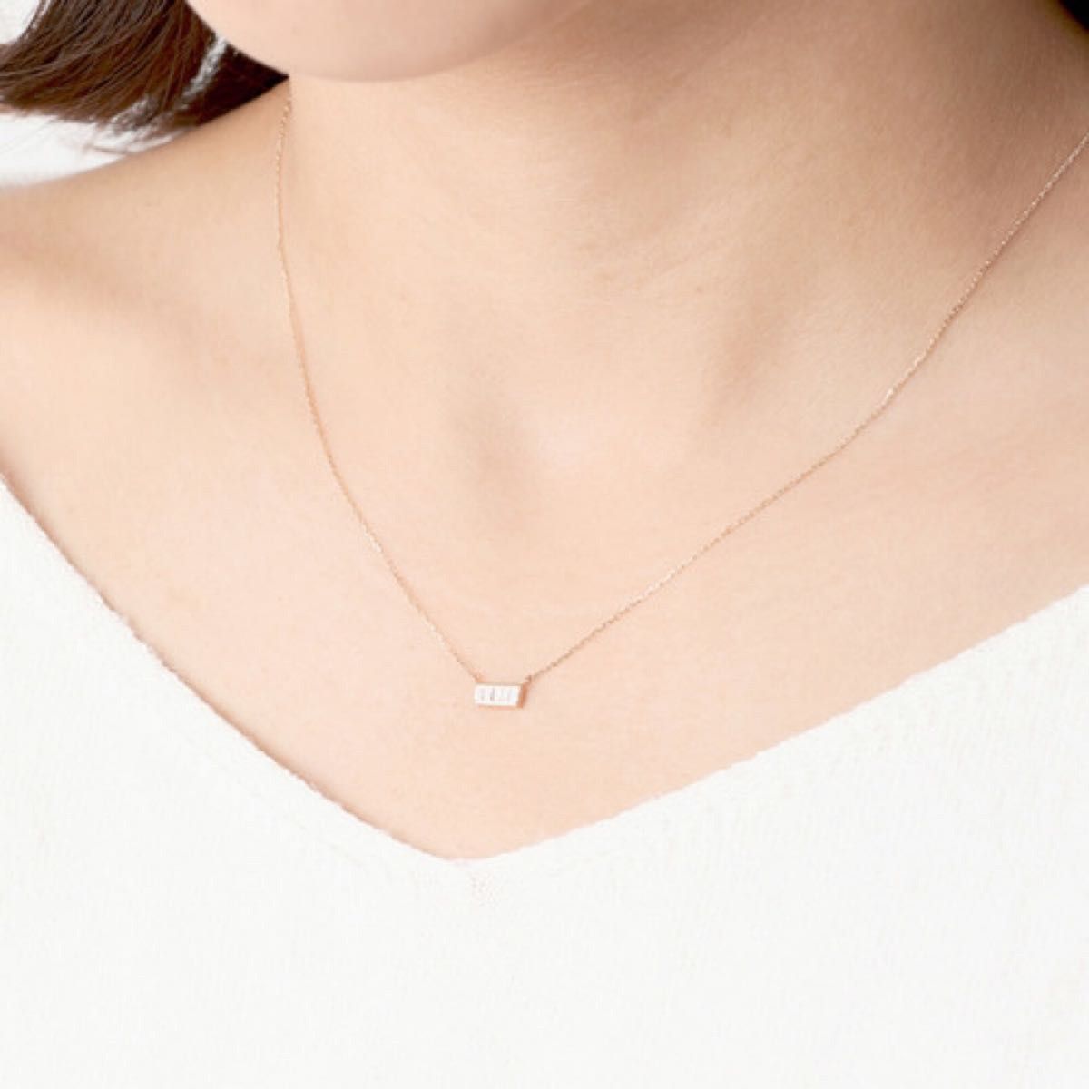 ブルーム BLOOM K10 バゲットカット ダイヤモンド ネックレス ブルーム BLOOM K10 バゲットカット ダイヤモンド ネックレス