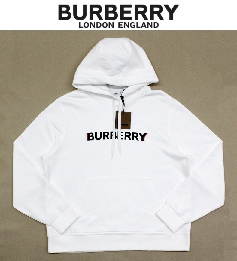 Yahoo!オークション - 15万新品 L BURBERRYバーバリー 白ロゴプリント...