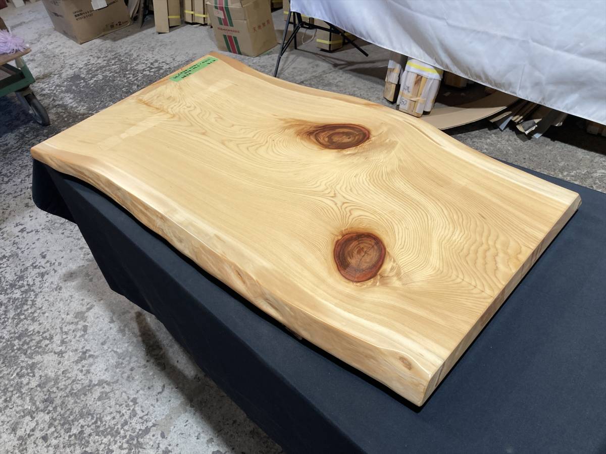 Yahoo!オークション - 桧3385 一枚板無垢 乾燥材 1100x590-410x35mm ...