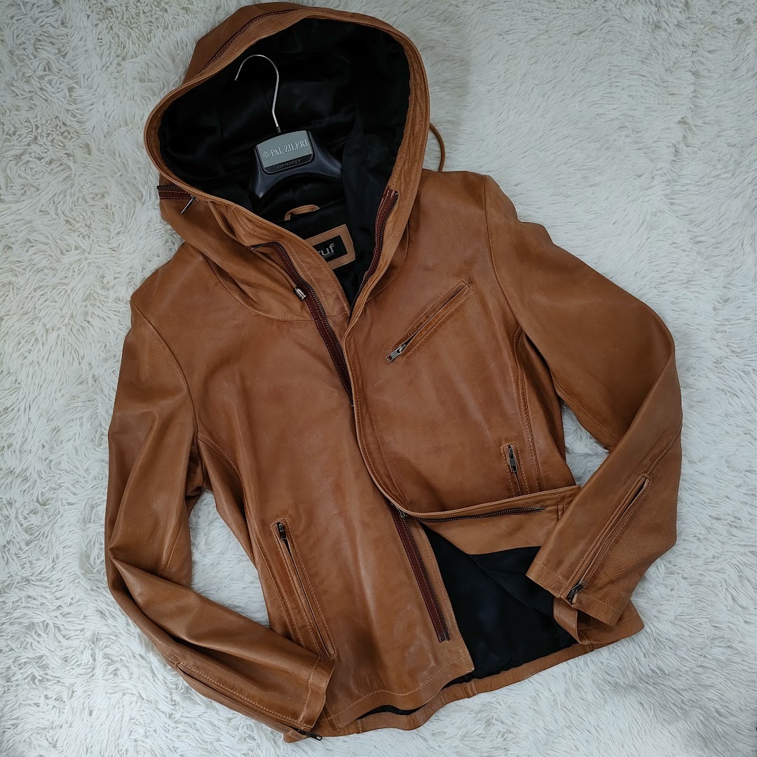 Yahoo!オークション - 美品 3L Haruf/ハルフ ラムレザーパーカー 羊革 ...