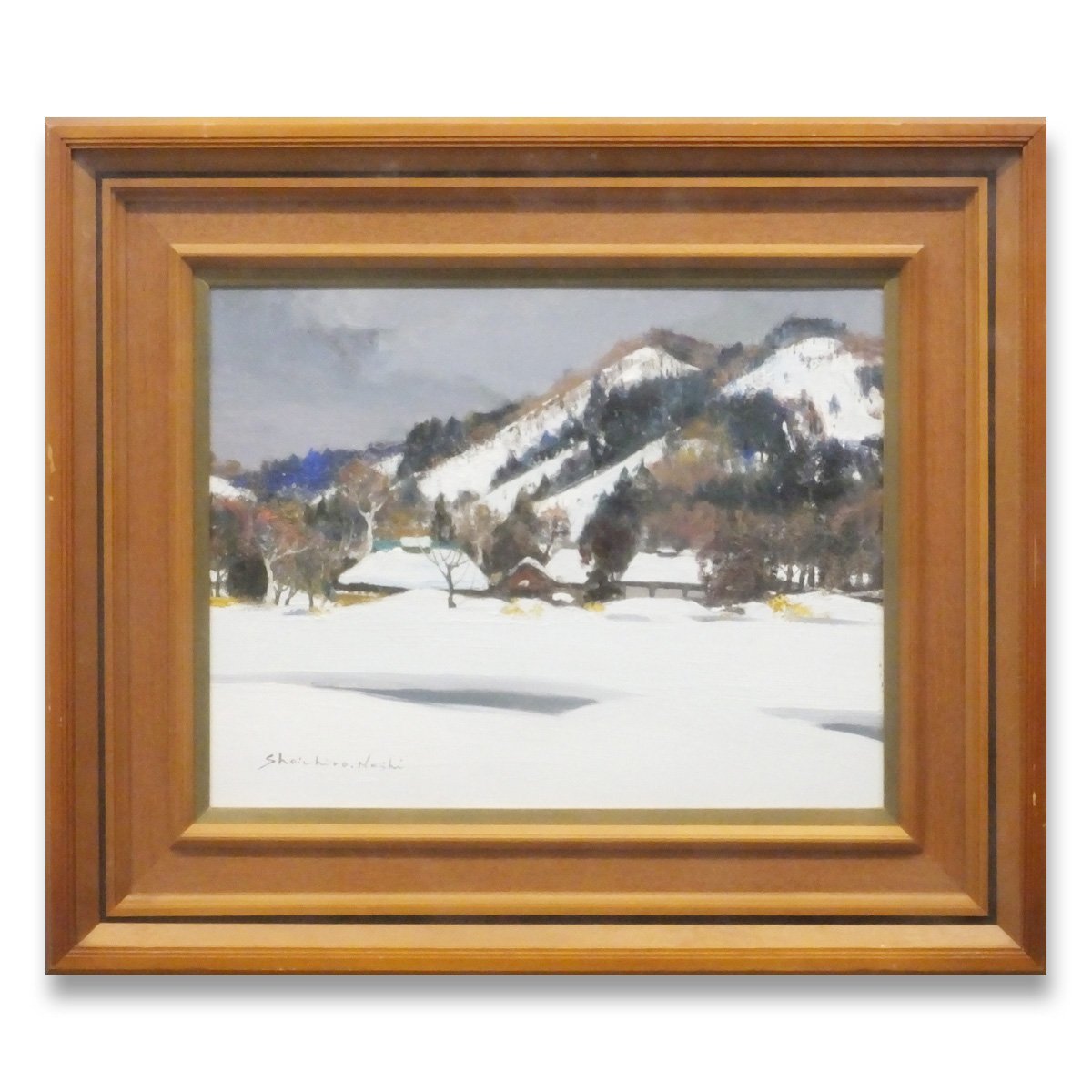 塗師祥一郎 山麓の里 油彩f6号 風景画 絵画 油絵 原画 日本芸術院会員 日展顧問 北国風景巨匠 おたからや X A15940 自然、風景画