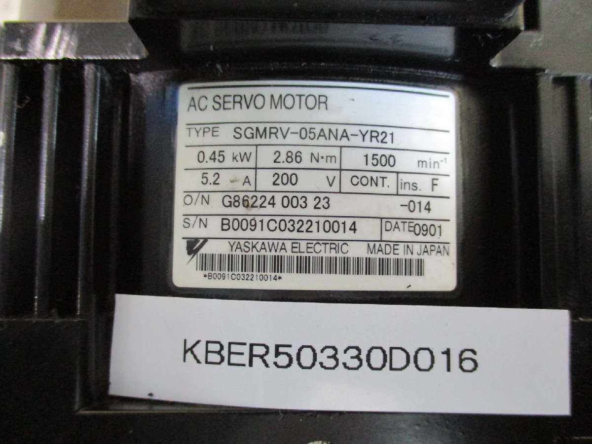 Yahoo!オークション - 中古 YASKAWA SERVO MOTOR SGMRV-05ANA-YR21 0.4...