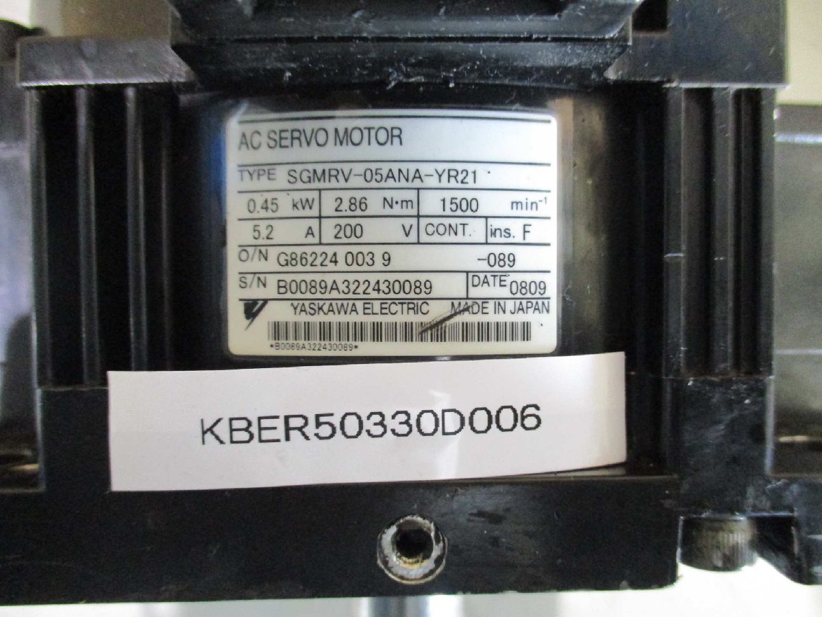 Yahoo!オークション - 中古 YASKAWA SERVO MOTOR SGMRV-05ANA-YR21 0.4...