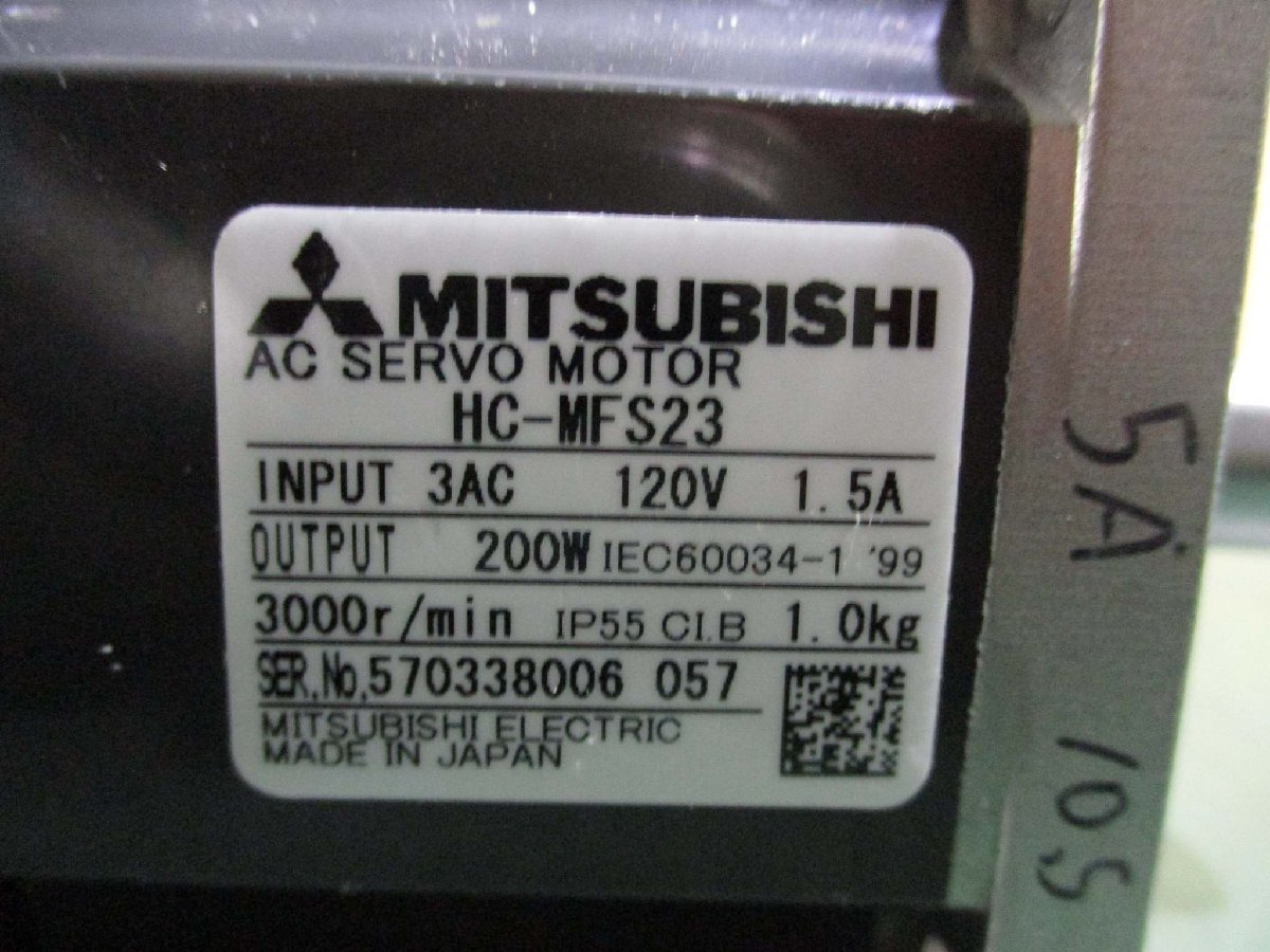 Yahoo!オークション - 中古 MITSUBISHI HC-MFS23 200W ACサーボモータ...