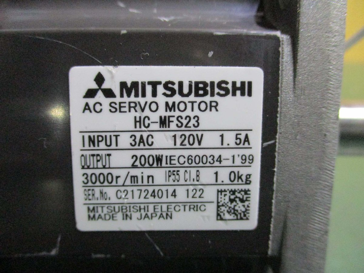 Yahoo!オークション - 中古 MITSUBISHI HC-MFS23 200W ACサーボモータ...