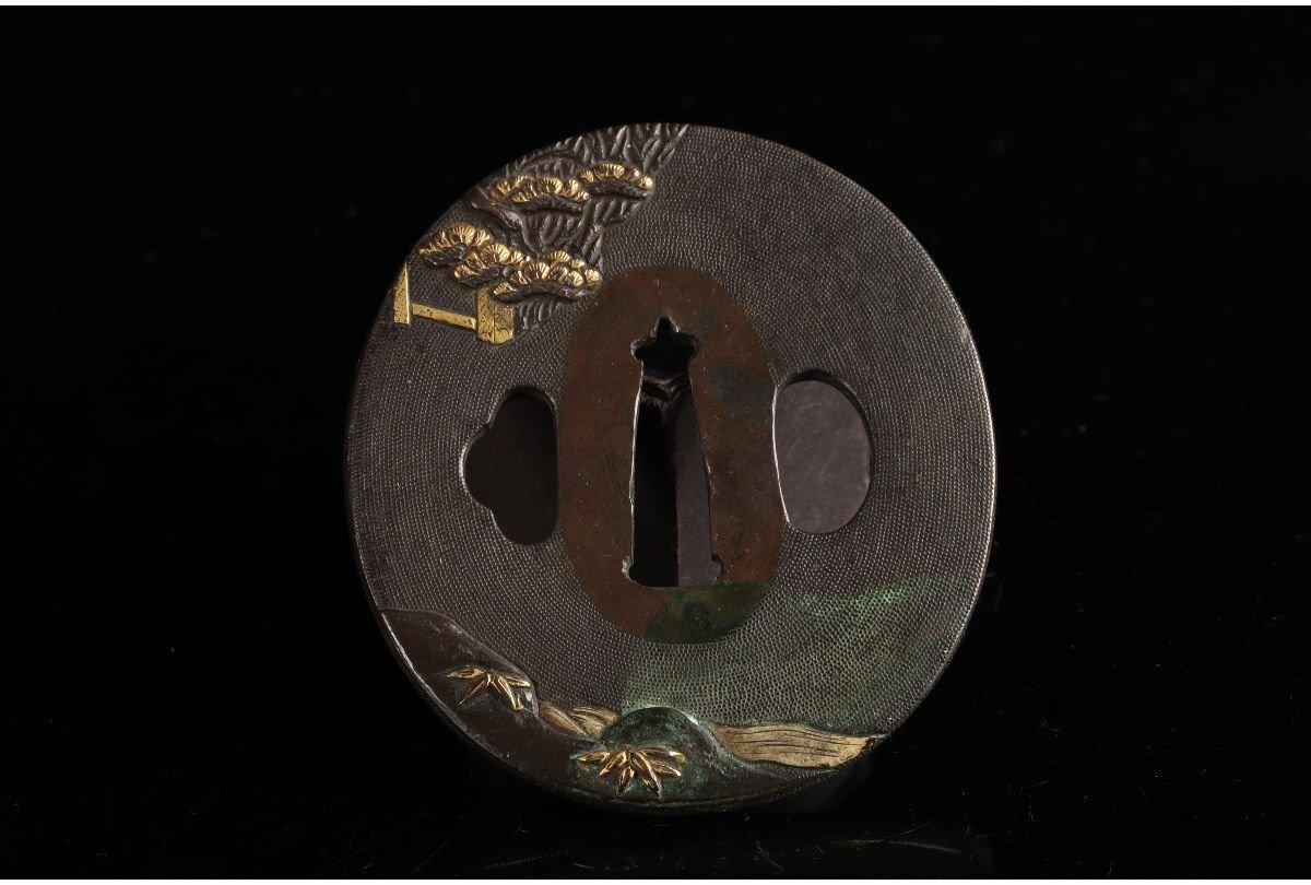 Yahoo!オークション - [URA]収集家所蔵品/銅魚々子地松竹梅武将図長丸...