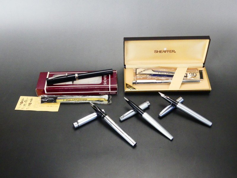 Yahoo!オークション - r396 SHEAFFER シェーファー 万年筆 黒 シルバー...