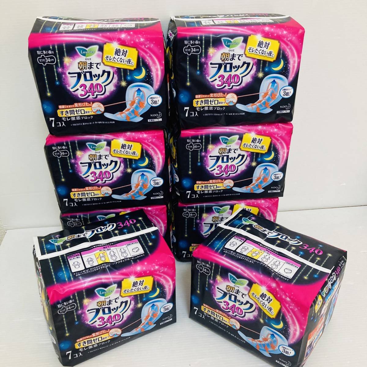 Yahoo!オークション - Kao ロリエ 朝までブロック340 生理用ナプキン ...