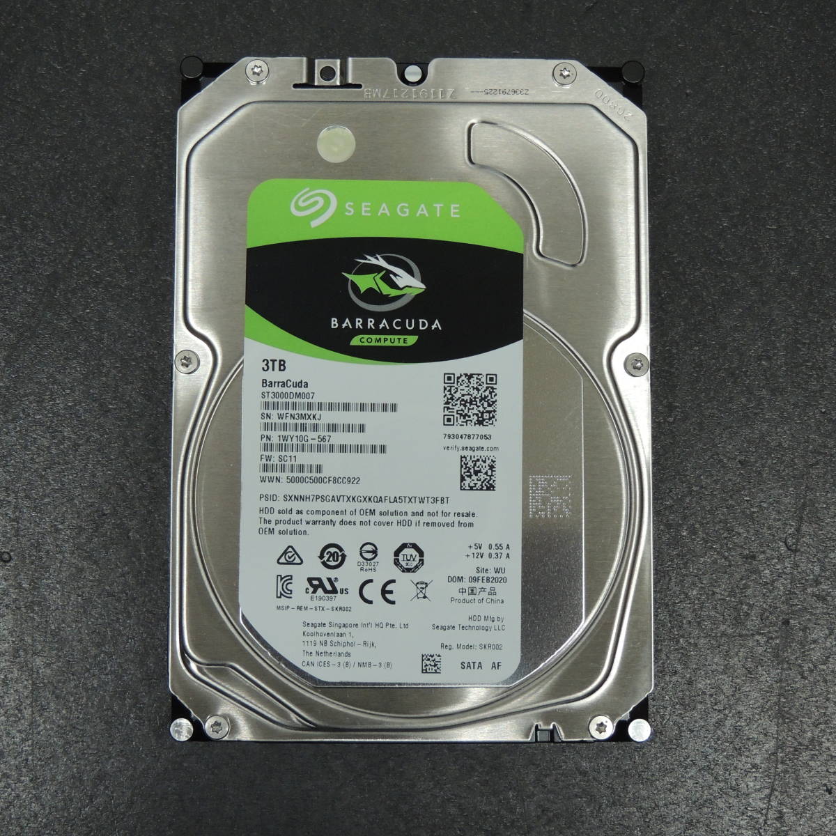 Yahoo!オークション - 【検品済み】SEAGATE 3TB HDD ST3000DM007 (使用...