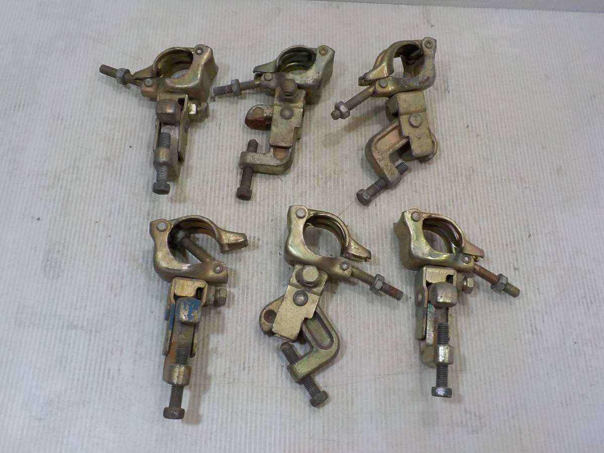 Yahoo!オークション - d977 ツルガ兼用 H鋼単管クランプ自在6個まとめ...