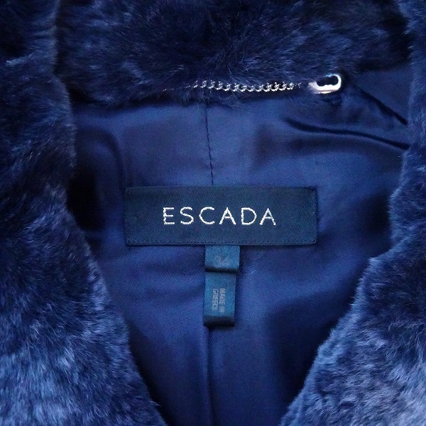 Yahoo!オークション - #wnc エスカーダ ESCADA コート 34 紺系 ラビッ...