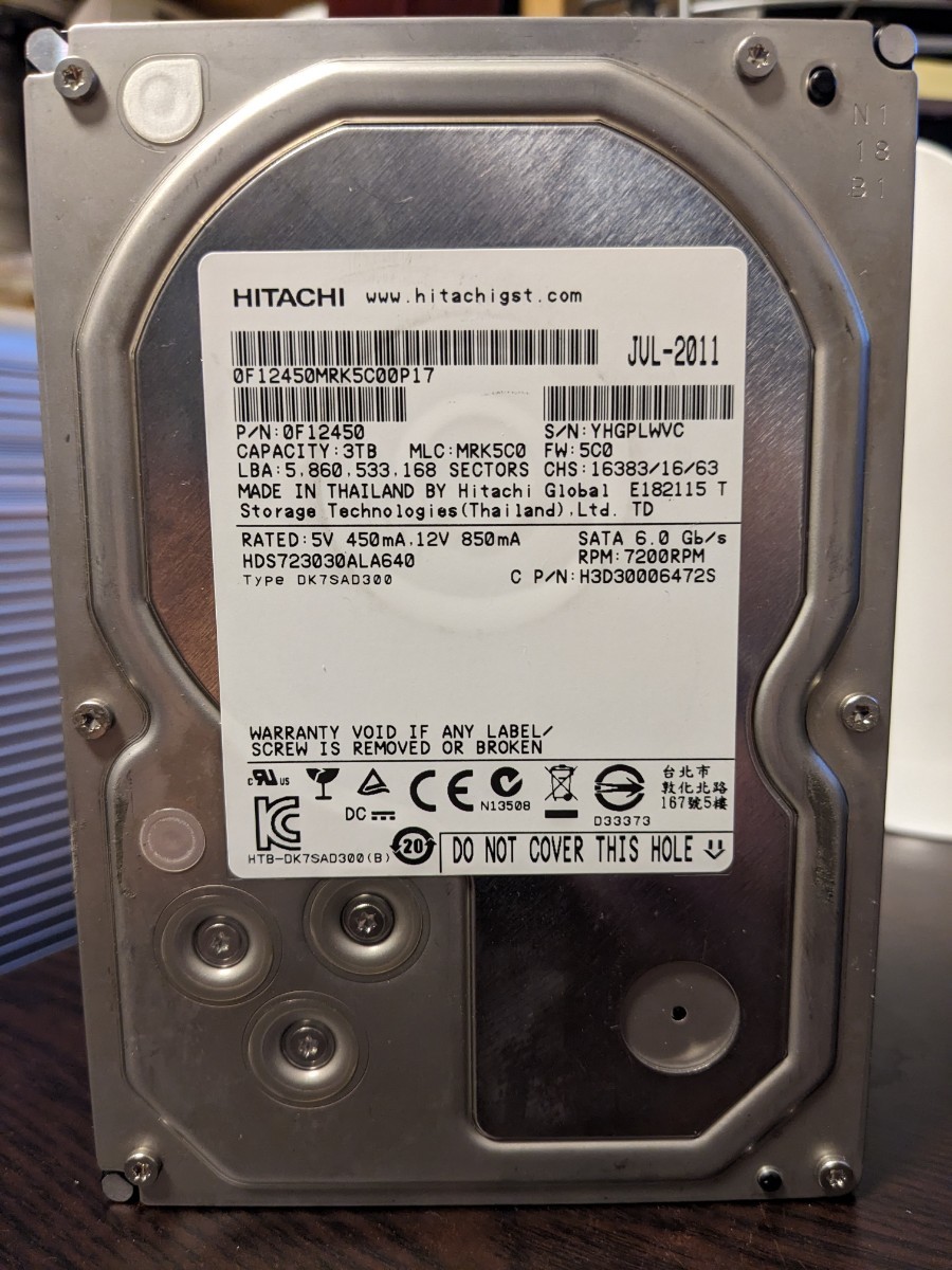 Yahoo!オークション - HITACHI HDD 3.5インチ 3TB