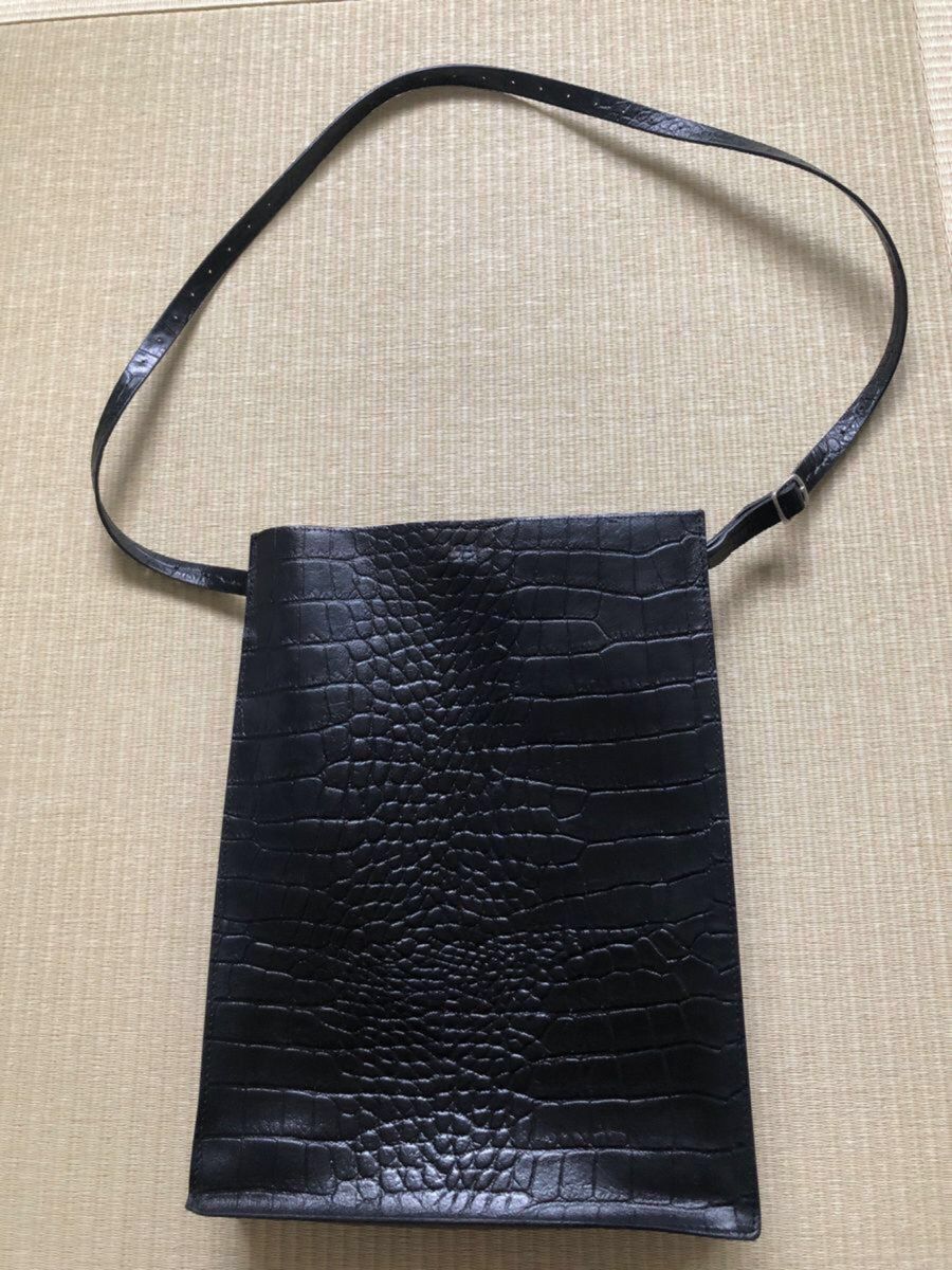 OUR LEGACY サブトート ショルダー バッグ 黒 クロコ柄 アワー OUR LEGACY サブトート ショルダー バッグ 黒 クロコ柄 アワー