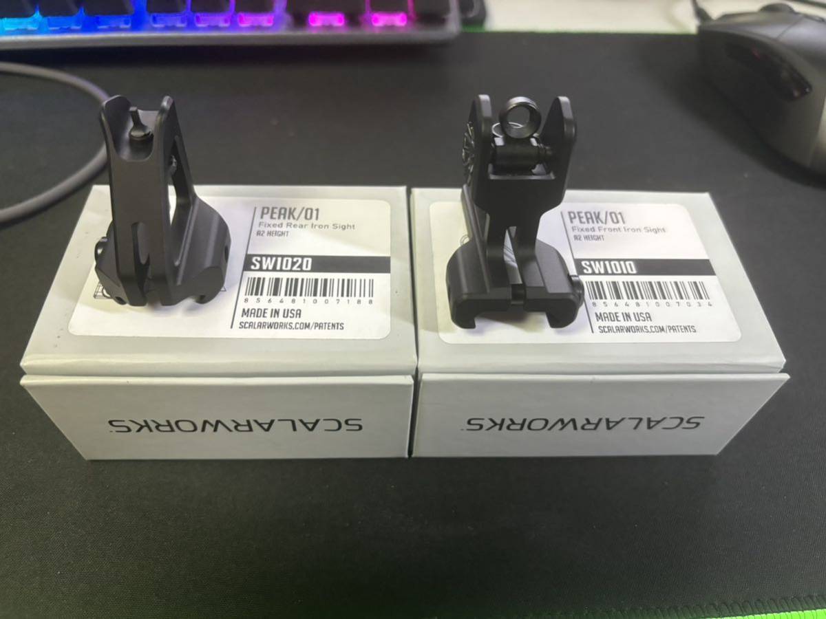実物 ≪SCALARWORKS≫ PEAK/01 Fixed Iron Sights フロント/リア 実物 ≪SCALARWORKS≫ PEAK/01 Fixed Iron Sights フロント/リア