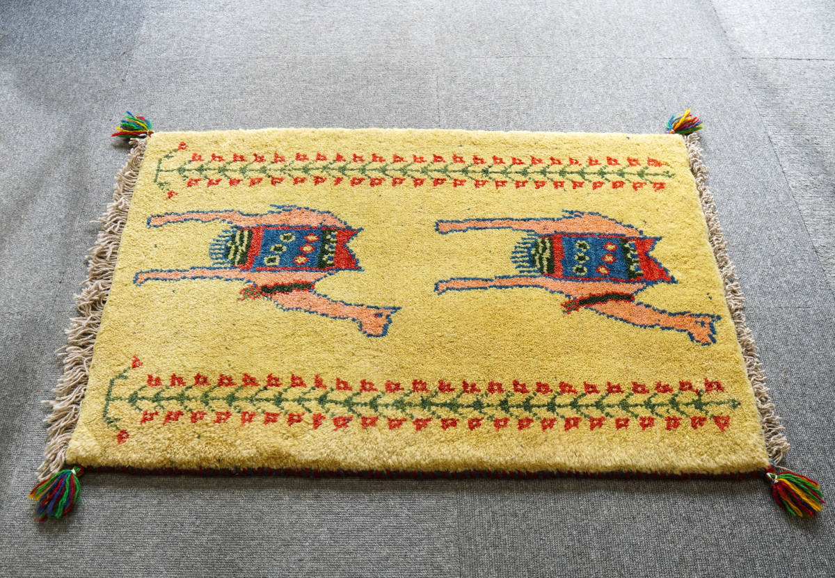 Yahoo!オークション - 78×53cm【手織り ペルシャ絨毯ギャッベ】ギャベ...