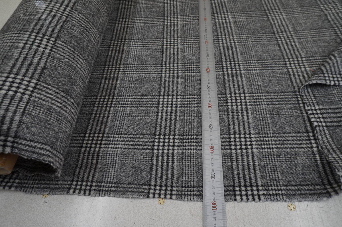 Yahoo!オークション - NO348-3 5ウールモッサチェック生地 黒 3m