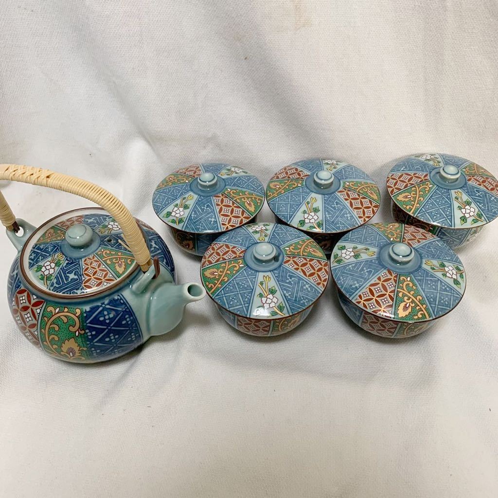 Yahoo!オークション - B347 未使用品 仁祥窯 有田焼 急須 湯呑み5客セ...