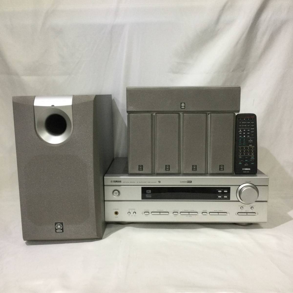 YAMAHA ヤマハ AV AMPLIFIER AVアンプ ミニスピーカー ウーファー DSP-AX340 SW-P130 NX-C130 NX-E130 リモコン付 音楽機器A477(ヤマハ ...