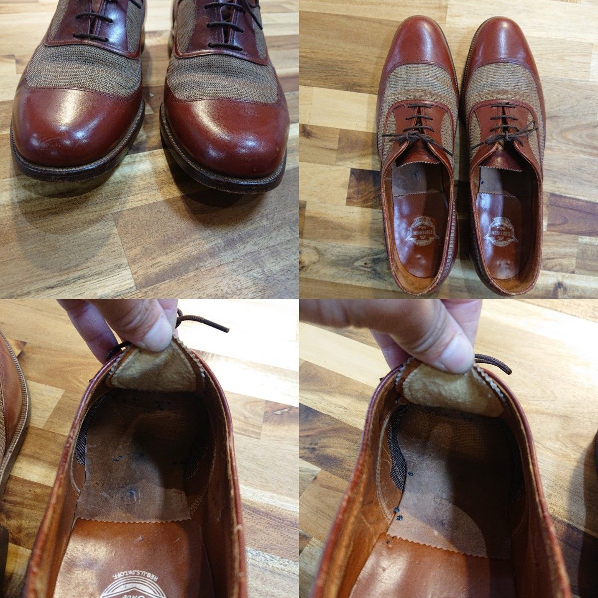 Florsheim フローシャイム コンビ メッシュ 革靴 ビンテージ Florsheim フローシャイム コンビ メッシュ 革靴 ビンテージ