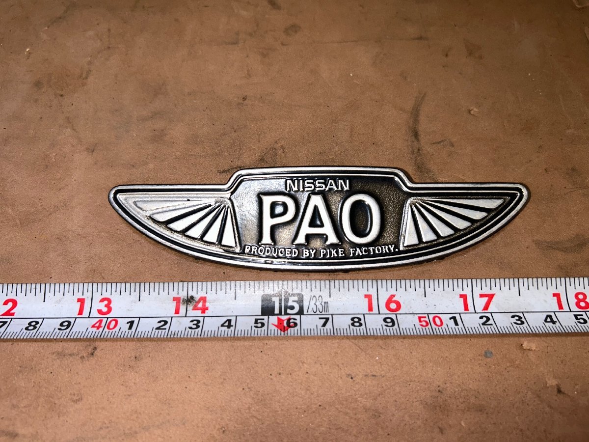 Yahoo!オークション - H2年 日産 パオ PK10 純正フロントエンブレム 中...