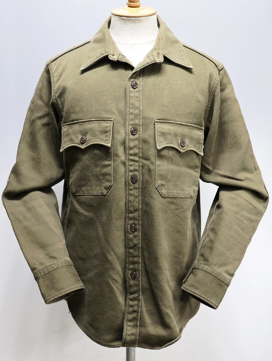 Freewheelers フリーホイーラーズ ARMY OFFICER SHIRT / アーミーオフィサーシャツ シビリアンモデル #2233002 OLIVE DRAB size 16(L ...