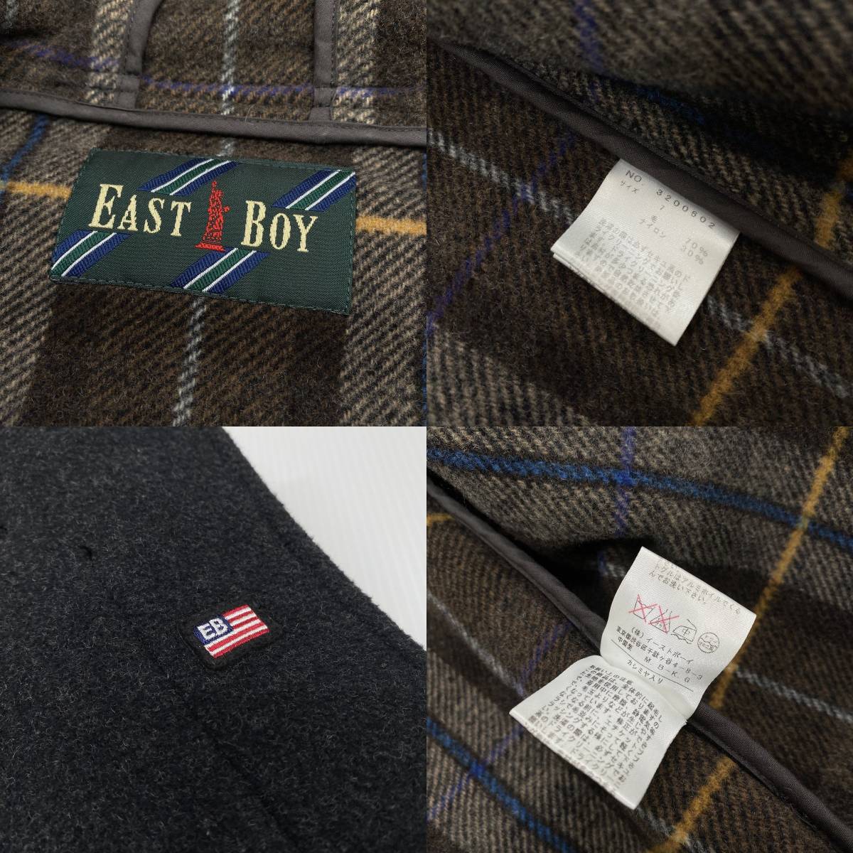 Yahoo!オークション - EASTBOY イーストボーイ ダッフルコート 7 ブラ...