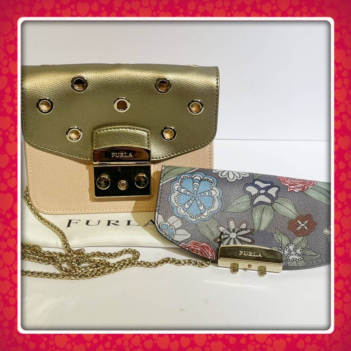 Yahoo!オークション - FULRA フルラ ミニバッグ チェーンショルダー メ...