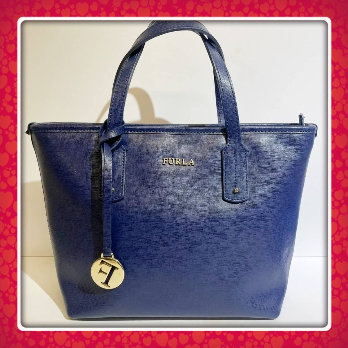 Yahoo!オークション - FULRA フルラ チャーム付きレザーハンドバッグ ...