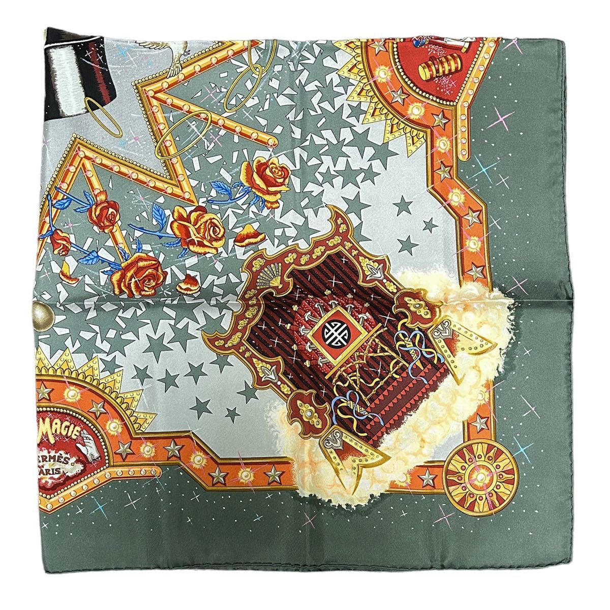 HERMES エルメス カレ90 LA MAGIE マジック ウサギ 手品 鳩 HERMES エルメス カレ90 LA MAGIE マジック ウサギ 手品 鳩