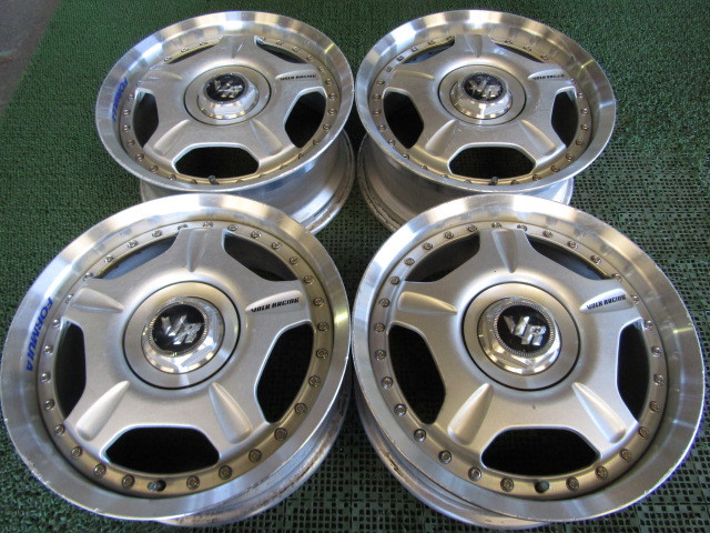 C3808 RAYS VOLK RACING FORMULA DISH 16インチ 7J+43 114.3-4H/5H 4本セット ジャンク 修正ベース マークⅡ チェイサー アコードなど ...