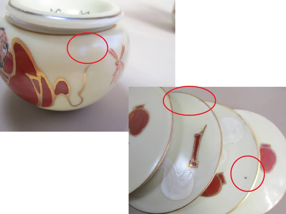 Yahoo!オークション - D122 九谷焼 加賀九谷 達磨文 茶器揃 /古物 /急...